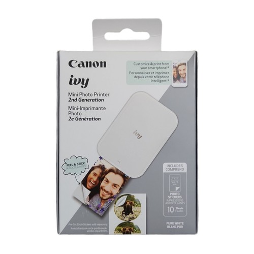 Canon Ivy Mini Photo Printer 2nd Generation with 10 Stickers Sheet ...