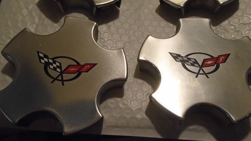 2Pc Fits 2000-2004 C5 Corvette (OEM) Cross Flag Logo Wheel Center Caps ...