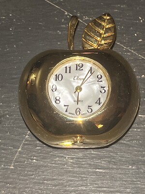 Vintage Collezio Quartz Mini Gold Tone "Apple" Clock | eBay
