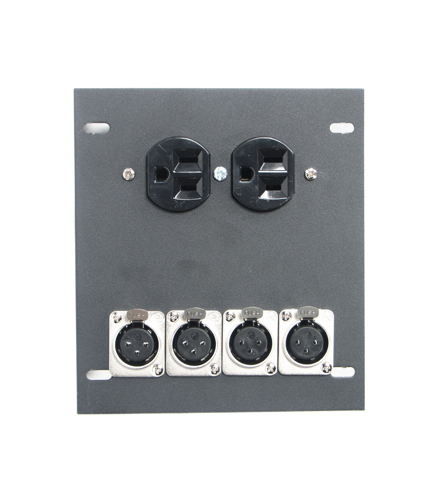 EC Recessed Stage Floor Box w/4 XLR Female Mic Connectors & AC Outlets ...