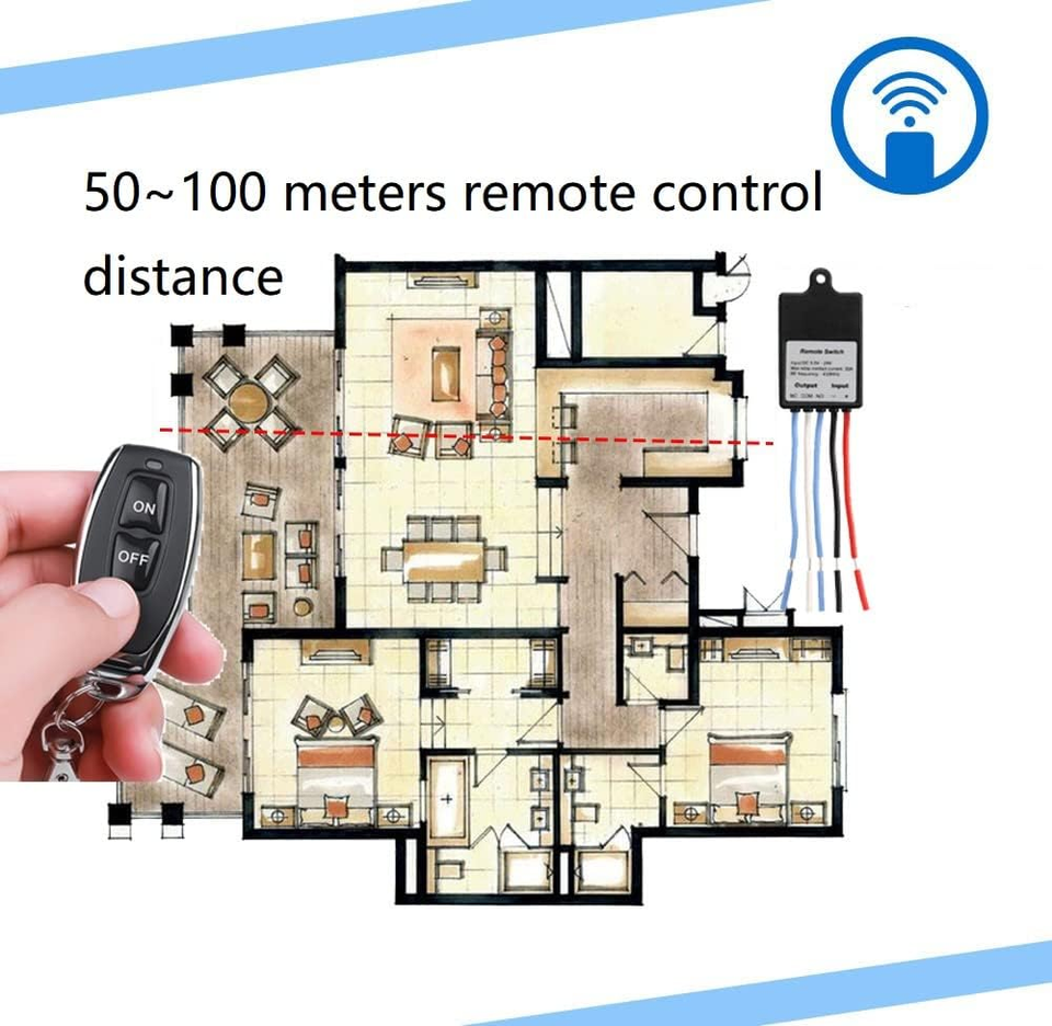 Mini Wireless Remote Control Switch DC 12V 24V 1 Channel RF Relay ...