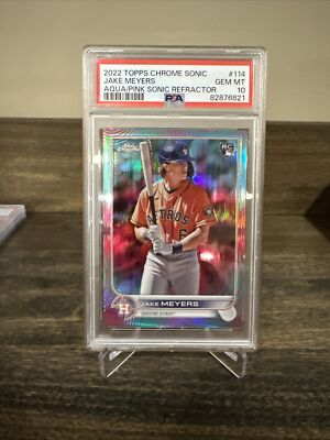 2022 Topps Chrome Sonic Jake Meyers Aqua/pink Sonic Refractor Psa 10 | eBay