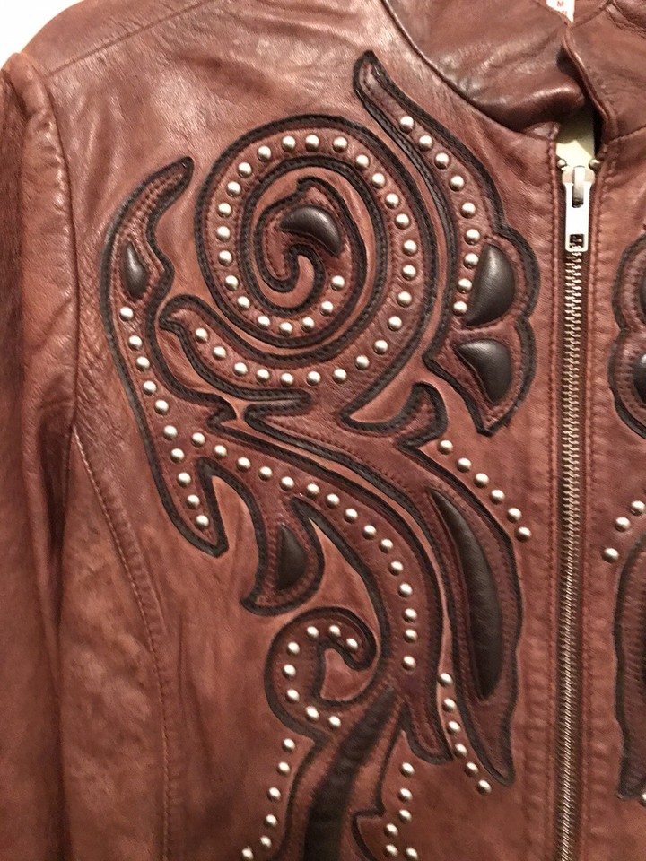 Genuine Reba Leather Western Tooled New Jacket | eBay