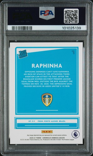2020 PANINI CHRONICLES DONRUSS RATED ROOKIES PREMIER LEAGUE #5 RAPHINHA ...