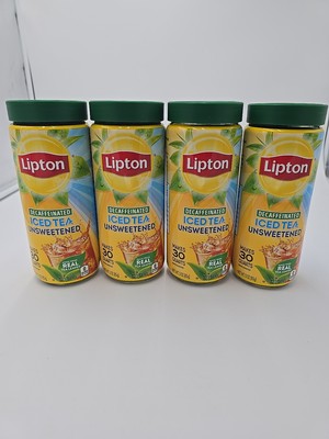 4 Jars Lipton Decaffeinated Unsweetened Iced Tea 30 Qt Instant 04/25 ...