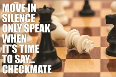 Checkmate Chess Game Strategy Inspiration Motivation Quote Poster 20x30 ...