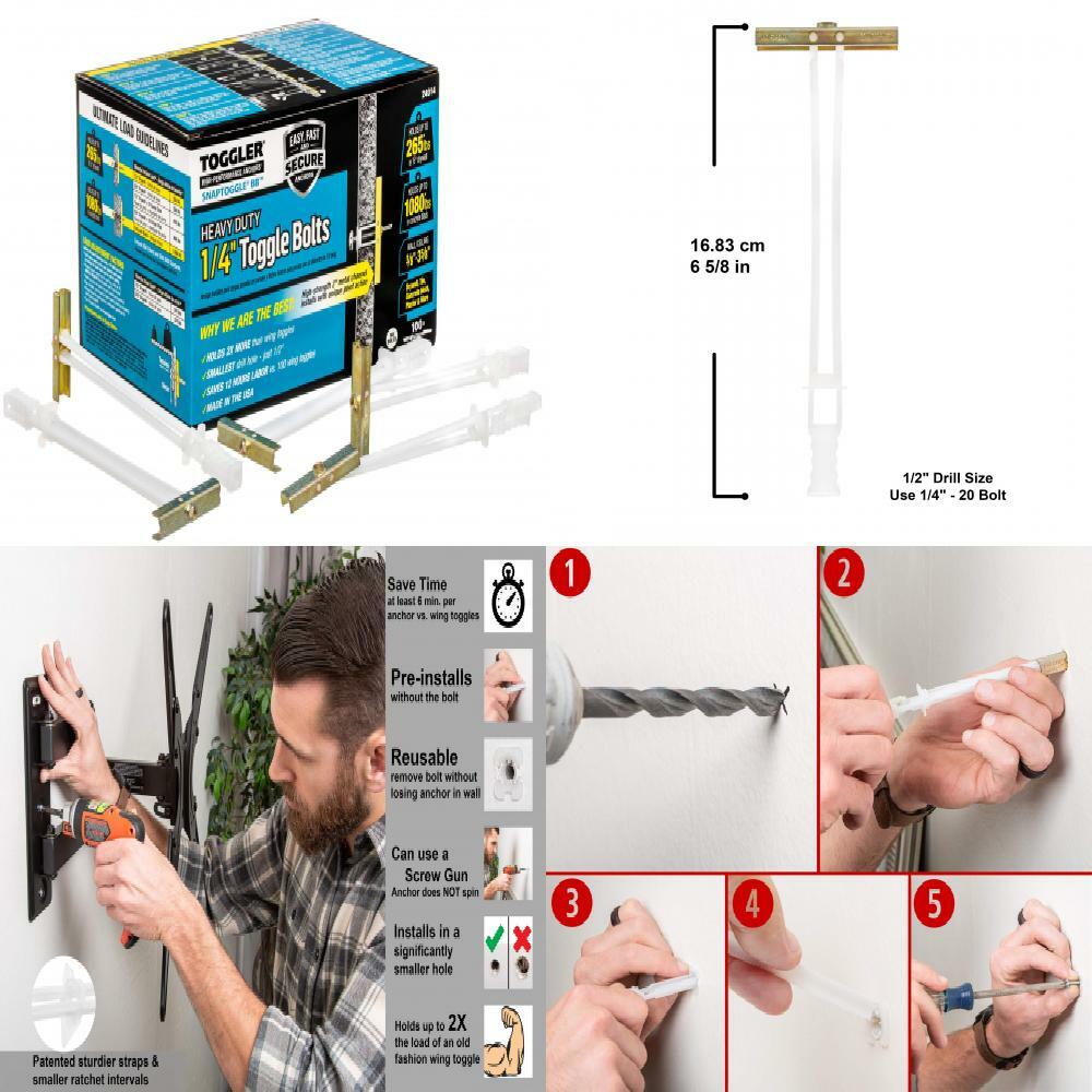 TOGGLER SNAPTOGGLE BB Toggle Anchor, Zinc-Plated Steel Channel, Pack of ...