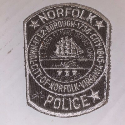 Virginia Police - Norfolk Police VA Police Patch Gray and White | eBay