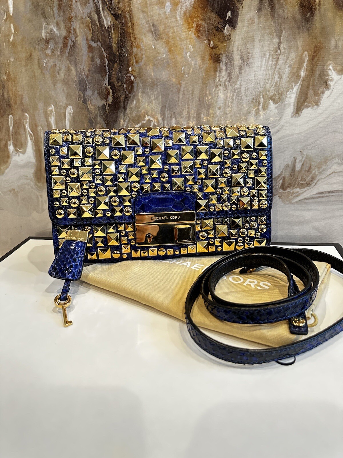 Rare Limited Edition Michael Kors Royal Blue Python G… - Gem