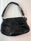 Coach Black Leather Pleated Shoulder Bag Handbag Satchel Purse F13729 ...