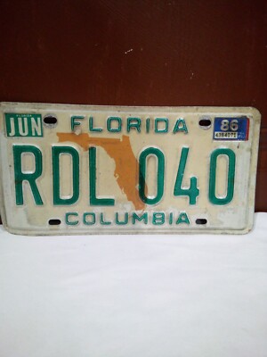 Vintage 1986 FLORIDA LICENSE PLATE COLUMBIA COUNTY OLD CAR TAG | eBay