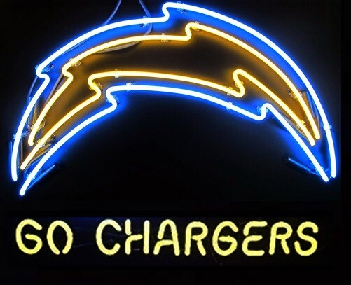 Los Angeles Chargers Go Chargers Neon Sign 20"x16" Beer Light Lamp Bar ...