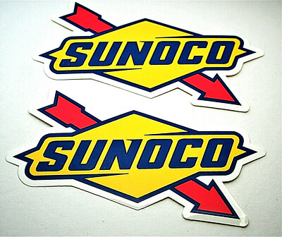 2 Sunoco Oil & Gas Official Logo Promo Sticker New NOS 2010 5 x 2.1 ...