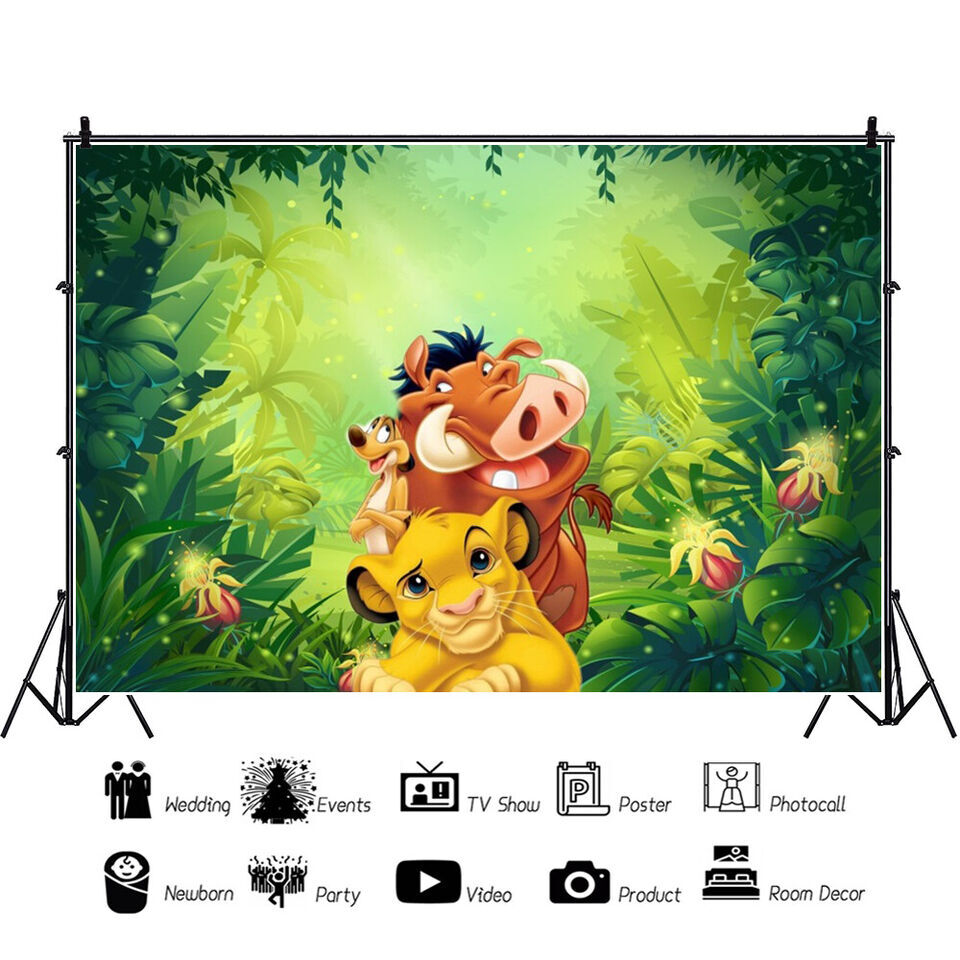 LION KING SIMBA BABY SHOWER Background BIRTHDAY PARTY SUPPLIES BACKDROP ...