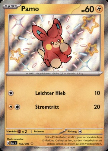 Pokemon 142/091 - Pamo - Shiny Rare - PAF Paldeas Schicksale | eBay