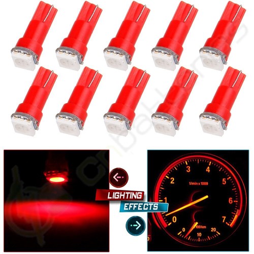 10x Pink/Purple T5 5050 1SMD Led Bulbs For Instrument Panel Light 70 73 ...