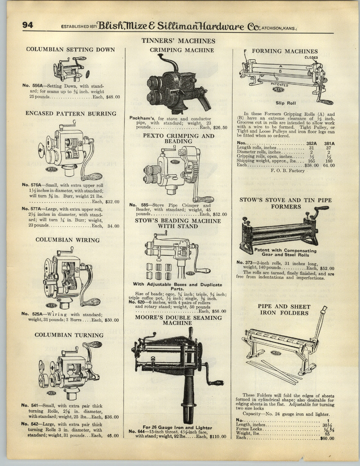 1932 PAPER AD 6 PG Tinners' Tools Machines Tin Worker Crimping Burring ...