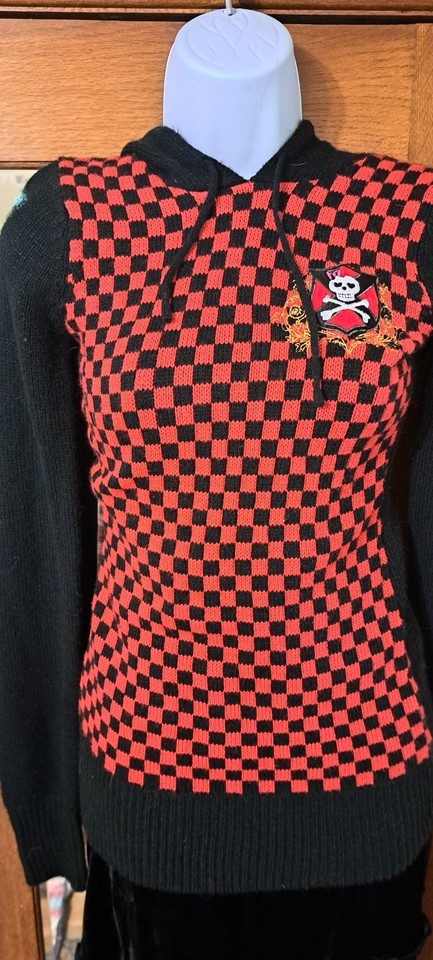 Vtg y2k ABBEY DAWN Avril Lavigne checkerboard acrylic hooded long ...