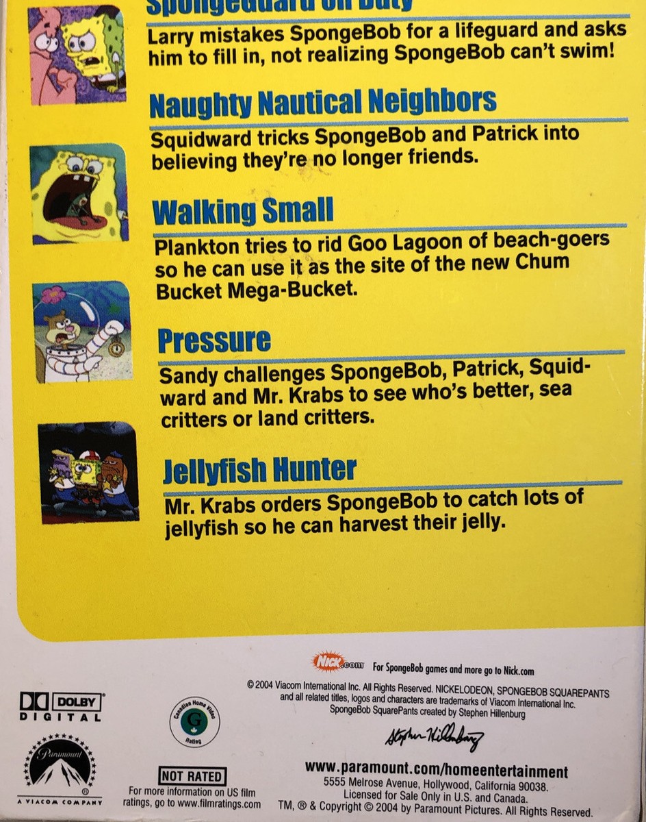 Spongebob Spongeguard Op Dienst Vhs SpongeBob Schwammkopf | Staffeln