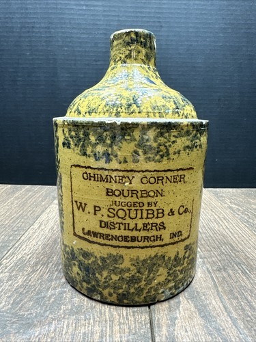 W. P. Squibb & Company Chimney Corner Bourbon LAWRENCEBURGH INDIANA JUG ...