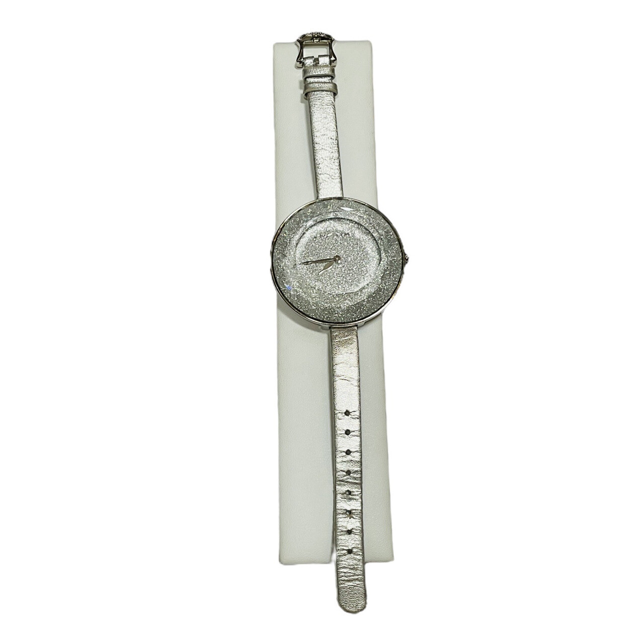 Betsey Johnson Huge Faceted Crystal Watch Thin Leather Band Statement ...