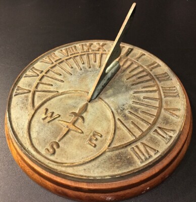 Antique Sundial Sun Dial Desk Clock 7” | eBay