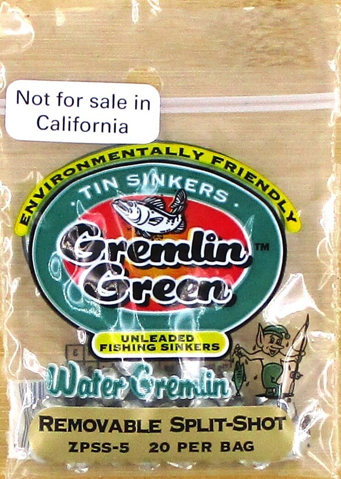 (12) Packs Water Gremlin Green Tin Removable Split Shot Sinkers ZPSS-5 ...