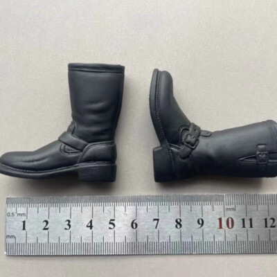 1:6 Scale Black Hollow Boots Shoes 12 Inch Male Soldier Action Figure ...