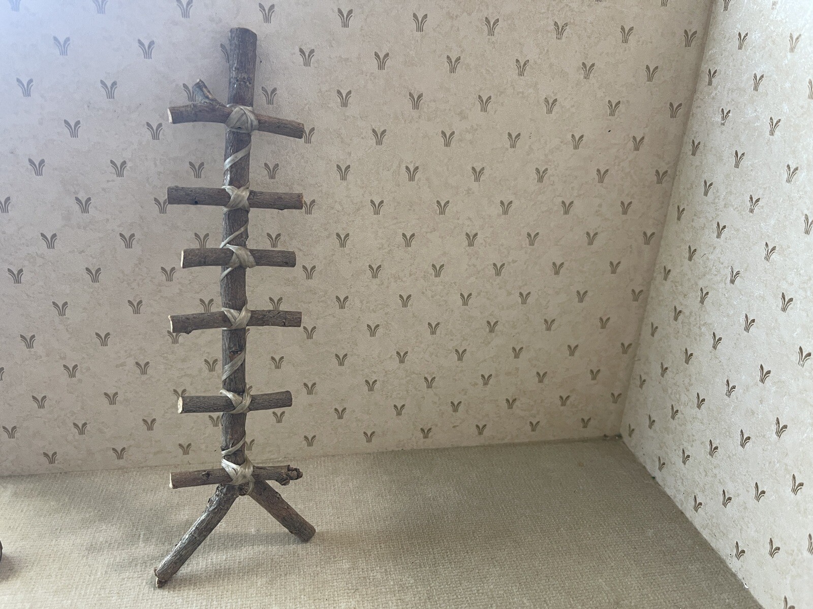 Dollhouse Native American wood ladder folk art 1:12 scale | eBay