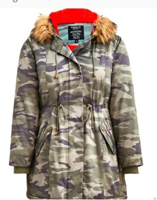 Torrid Green Camo Fur Lined Parka Jacket Size 1X NWT | eBay