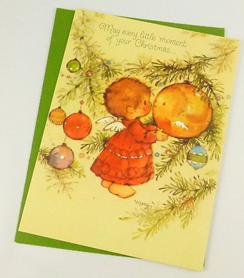 Vintage Mary Hamilton Hallmark Christmas Card Angel Ornaments with ...