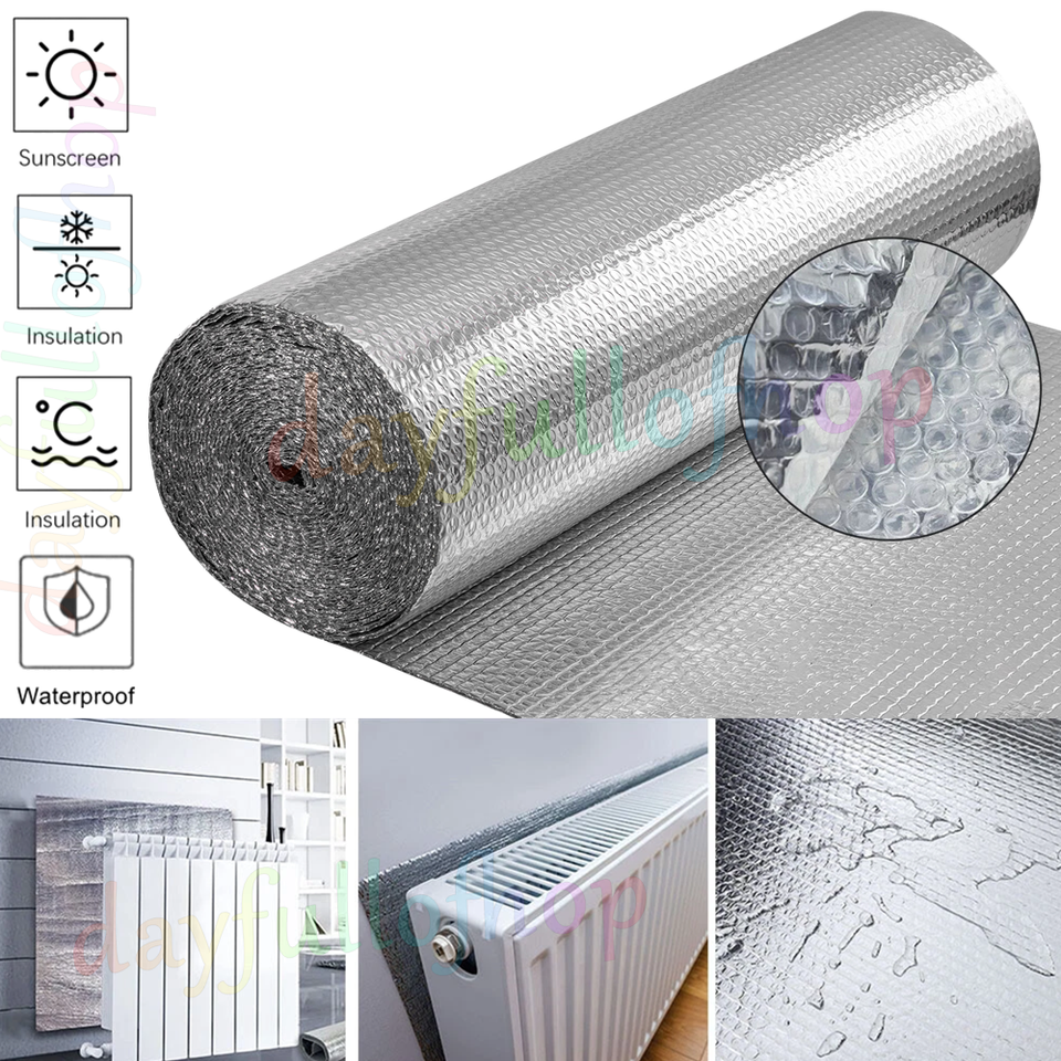 60cm x 25m Radiator Heat Reflective Insulating Foil Energy Saving Foil ...