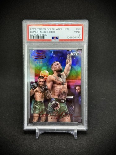 Conor McGregor 2024 Topps Gold Label UFC Class 1 Red /25 SSP PSA 9 Mint ...