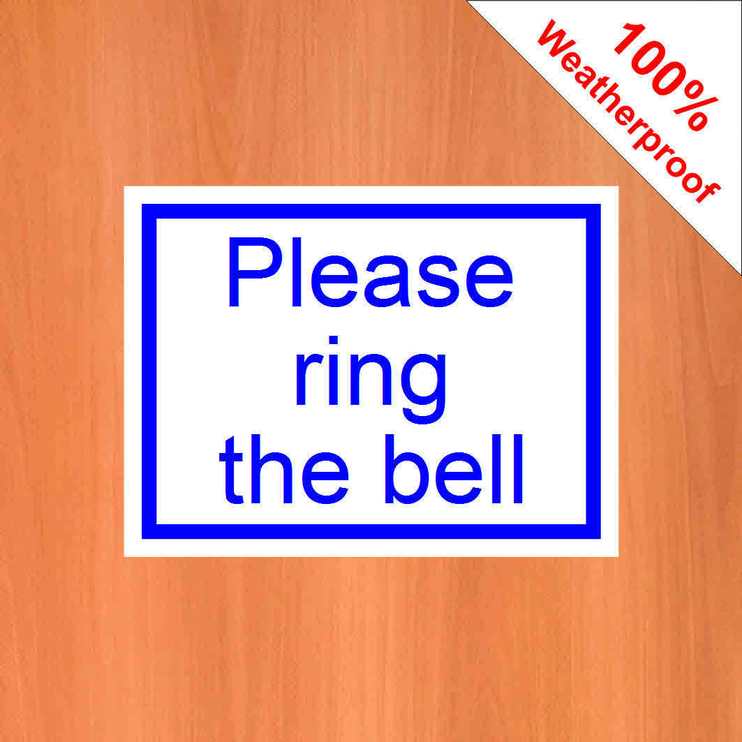 Please ring the bell sticker 9404 Weatherproof self-adhesive vinyl ...