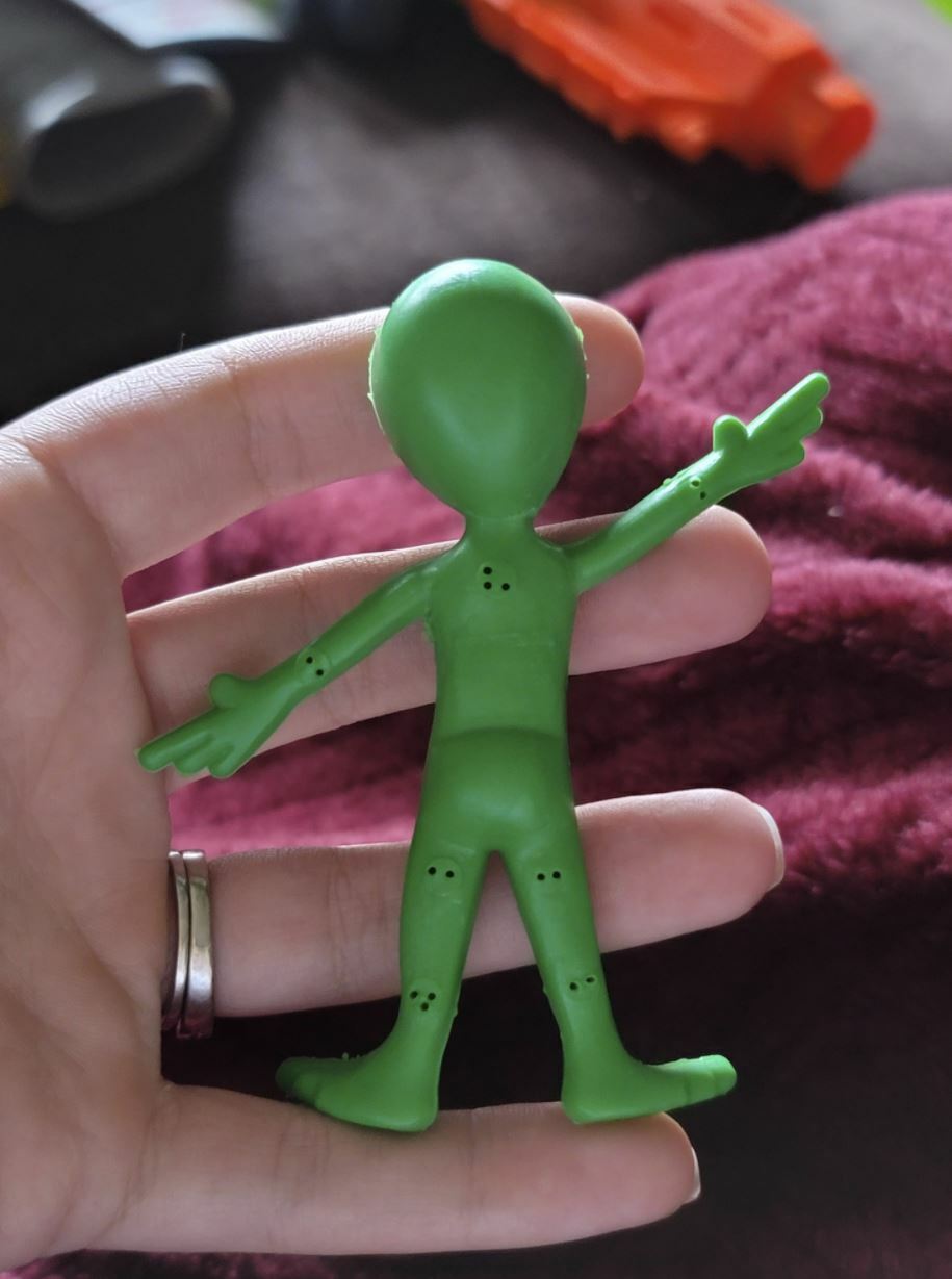 12 Bendable Green Alien Action Figure Outer Space Rubber Toys - Area 51 ...