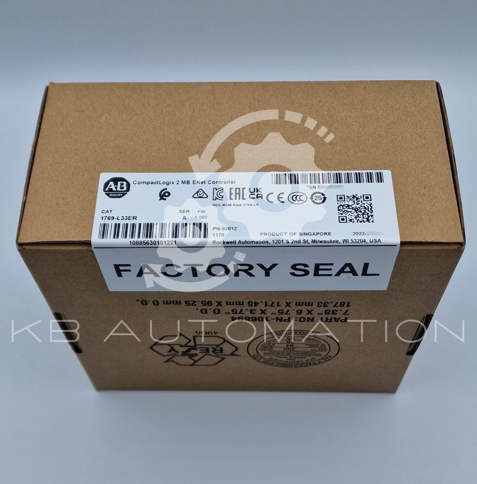 1769-L33ER CompactLogix controller, dual Ethernet, 2MB memory, 16 IO ...