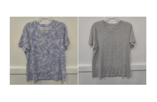 NWoT EcoThreads Women's 2 Pack T-Shirt Tropic Floral Size XL Blue/Gray ...