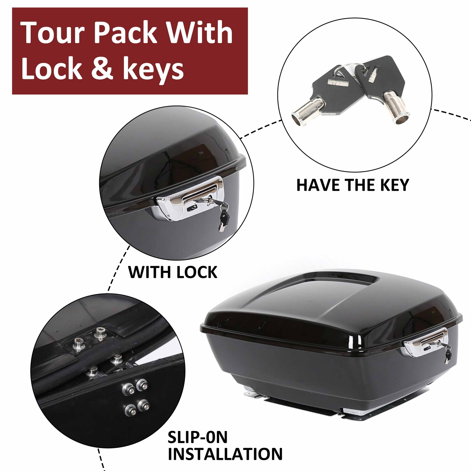 King Pack Trunk Tour Pak For Harley Davidson Touring Street Road Glide ...