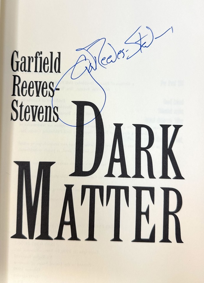 Garfield Reeves-Stevens / Dark Matter SIGNED FIRST EDITION 1990 | eBay