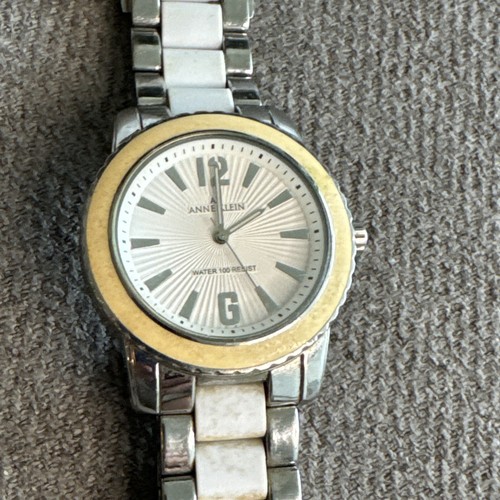 Anne Klein Women's Watch - White Ceramic Porcelain Y121E - New Battery ...