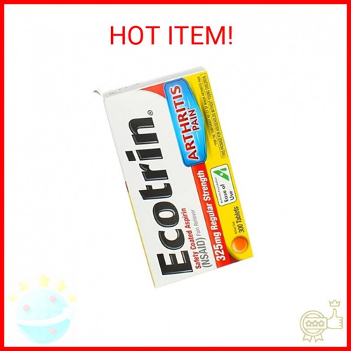Ecotrin Regular Strength Aspirin, Arthritis Pain Relief, 325mg Regular ...