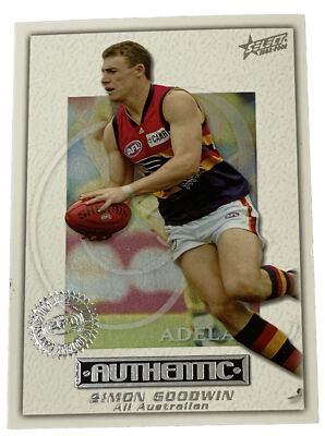 AFL 2001 Select Authentic Simon Goodwin Adelaide Crows Afl Trading Card ...