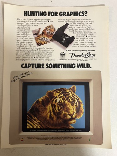 1989 Apple II Computers Thunder Scan Print Ad Advertisement pa15 | eBay