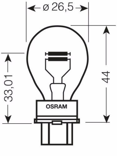 2x P27/7w 3157 OSRAM 12v 27/7w T25 Auto Headlight Indicator Wedge Lamp ...