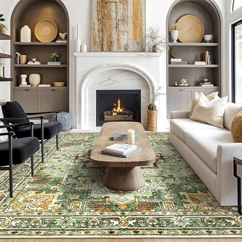 9x12 Rugs for Living Room,Soft Low-Pile Machine Washable Rug 9'x12 ...