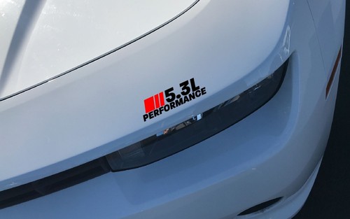 5.3L Performance Headlight Decals Sticker Logo Fits: GM Vortec Chevy ...