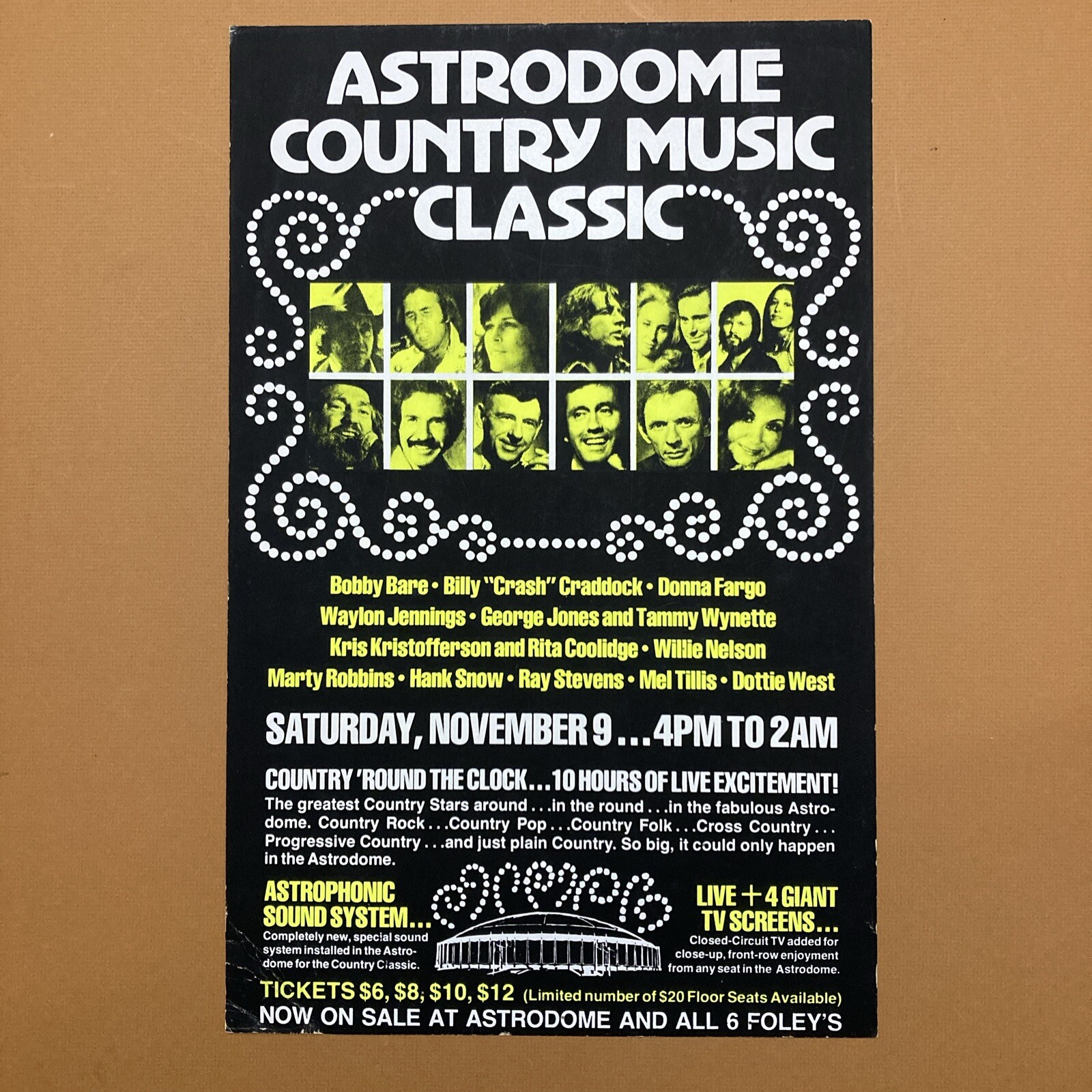 Astrodome Country Classic Poster Various Artist Waylon Willie George ...