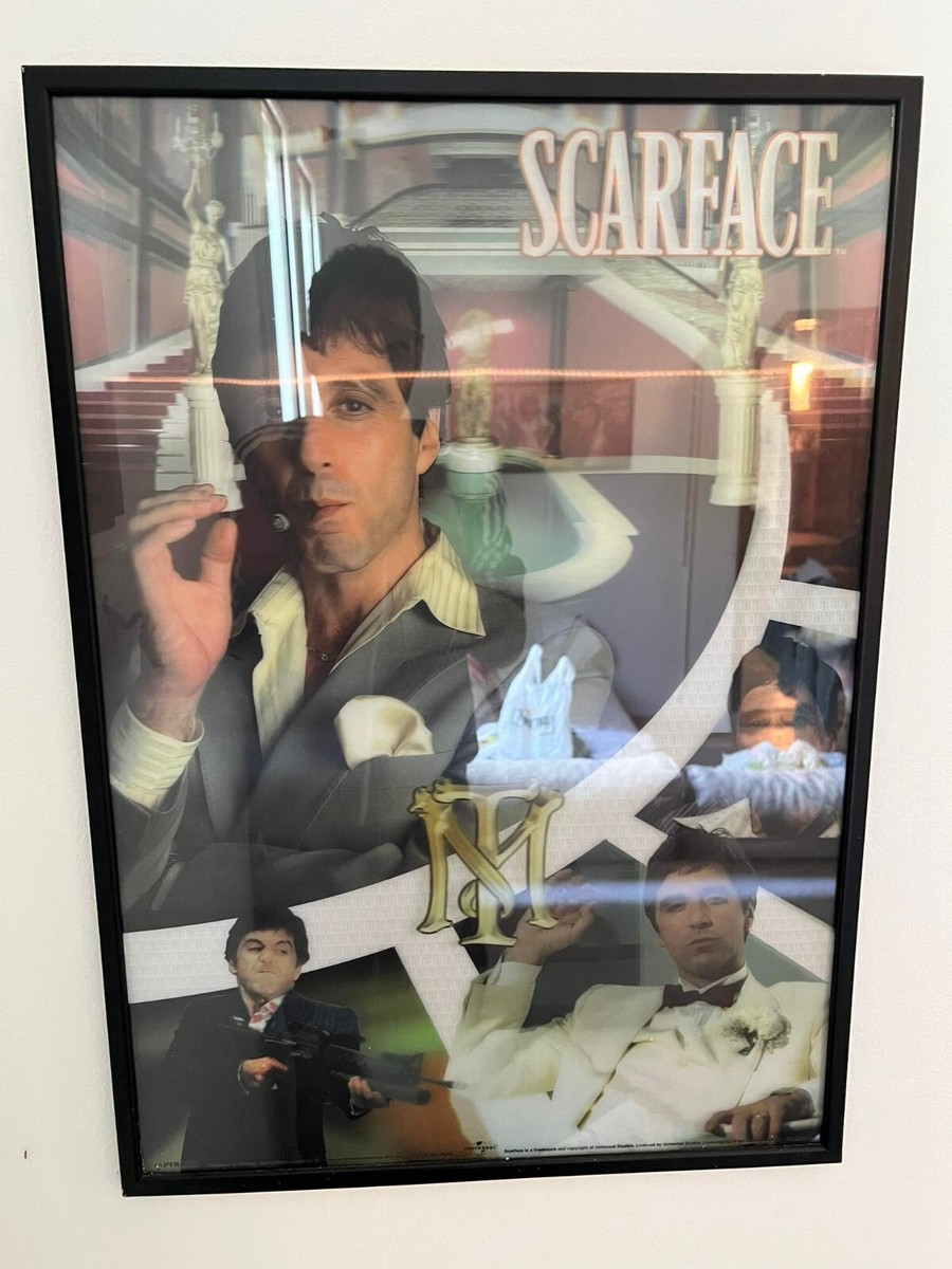 Scarface Framed Poster FRAMED SCARFACE POSTER *BROKEN GLASS* Able