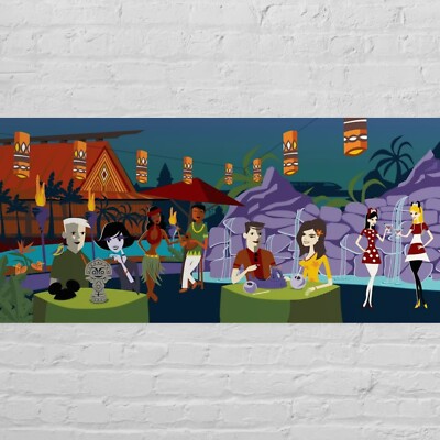 Polynesian Village Resort 36x12 Walt Disney World Shag Inspired Poster ...