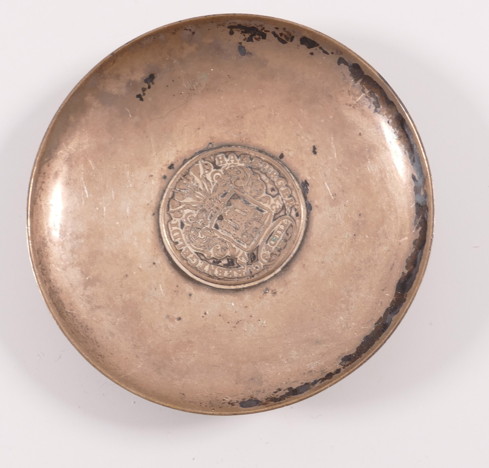 Schale Silberschale rund Jacob Grimminger 835 Silber Münze Hamburg 8 ...